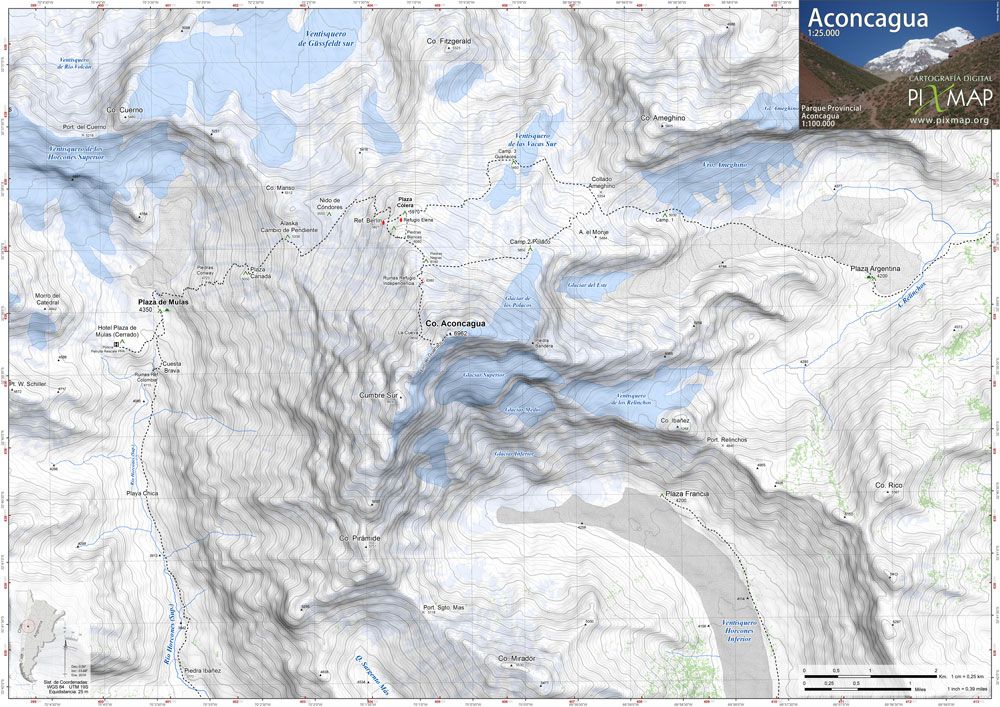 Mapa Aconcagua - Aoneker - Naka Outdoors - Tienda de escalada